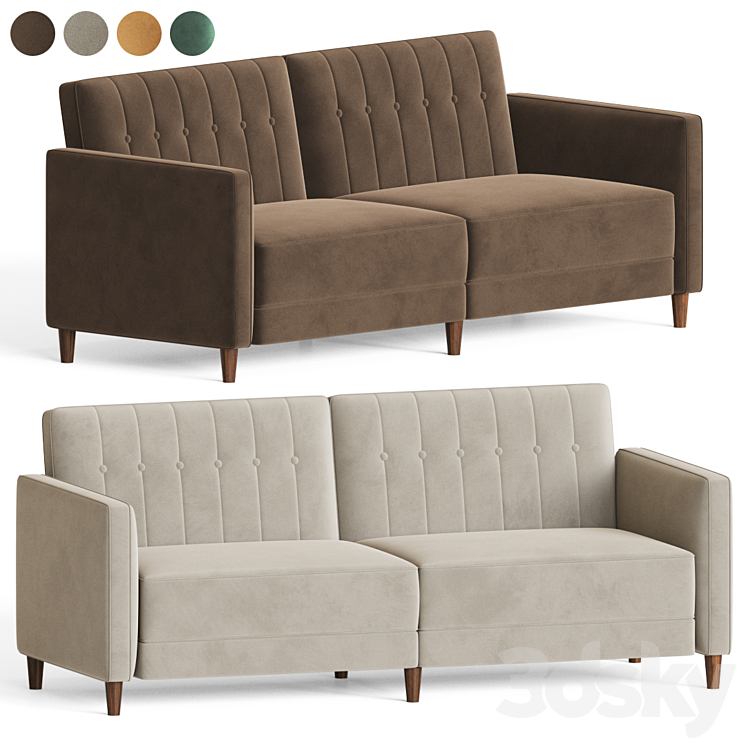 Pin Tufted Transitional Futon Sofa Dhpfurniture - Sofa - 3D model
