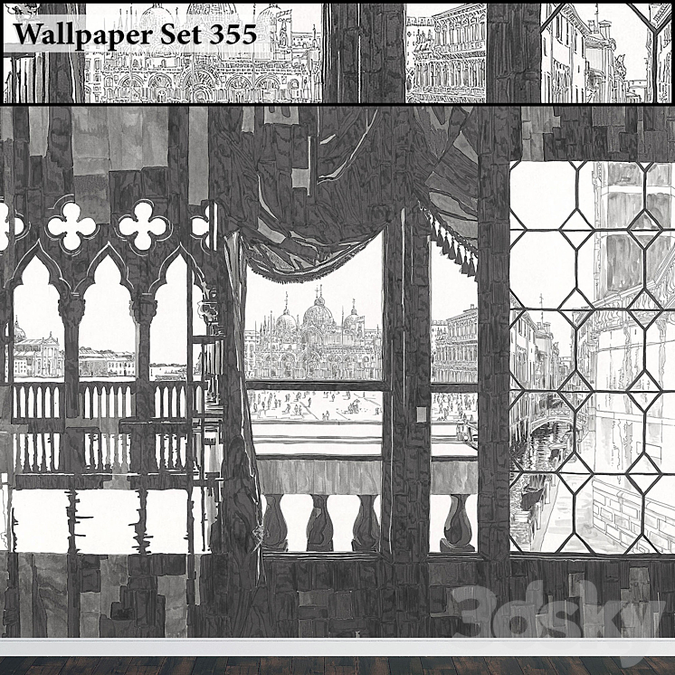 Wallpaper 355 - Wall covering - 3D model