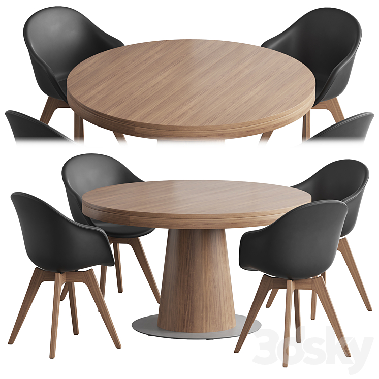 Granada table Adelaide chair BoConcept - Table + Chair - 3D model