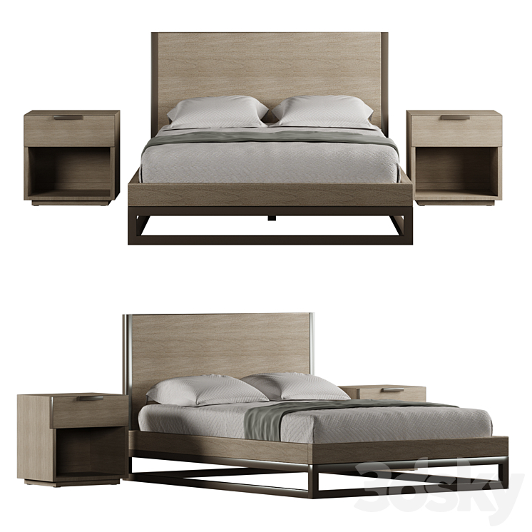 RH KIERAN PLATFORM BED - Bed - 3D model