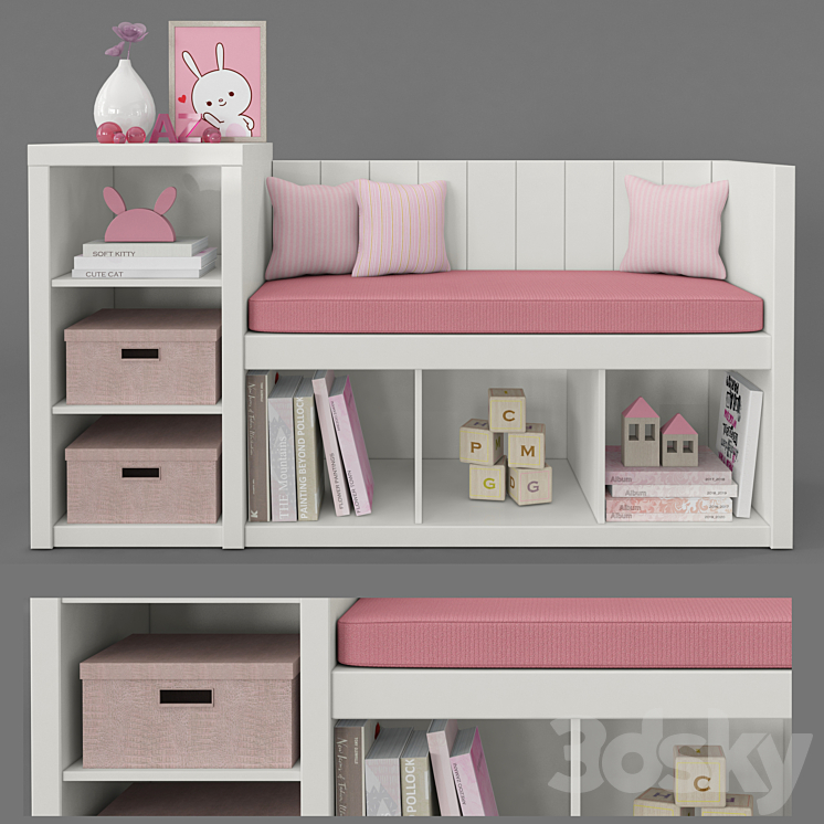 kids room bench 01 - Miscellaneous - 3D model