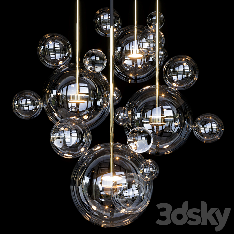 Globe Linear Suspension - Pendant light - 3D model