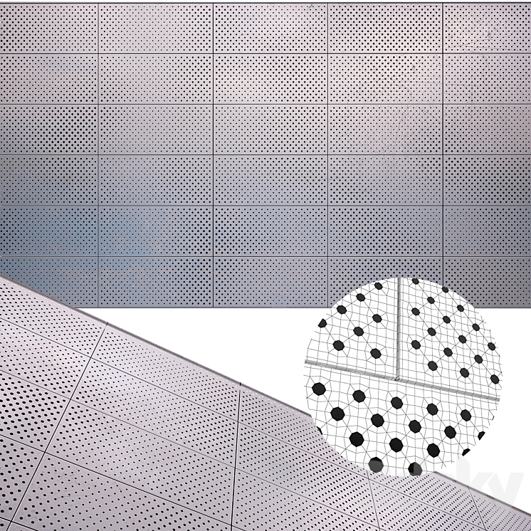 perforated panel 32 - Facade element - 3D model