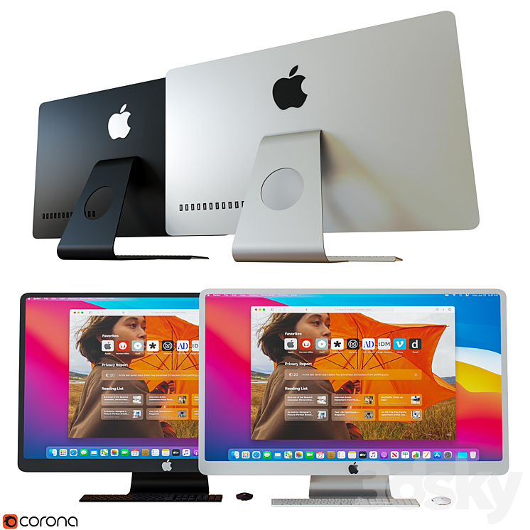 I Mac 2021 2 Color - PC & other electronics - 3D model