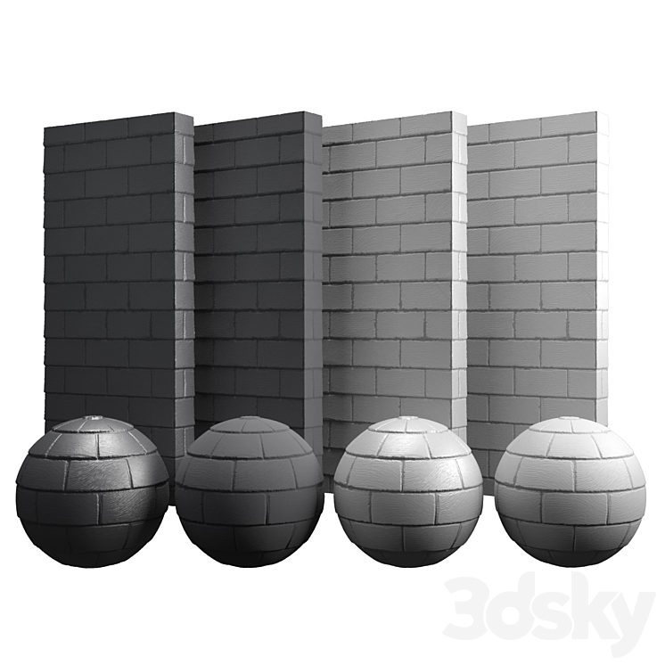 Brick slate tile - Brick - 3D model