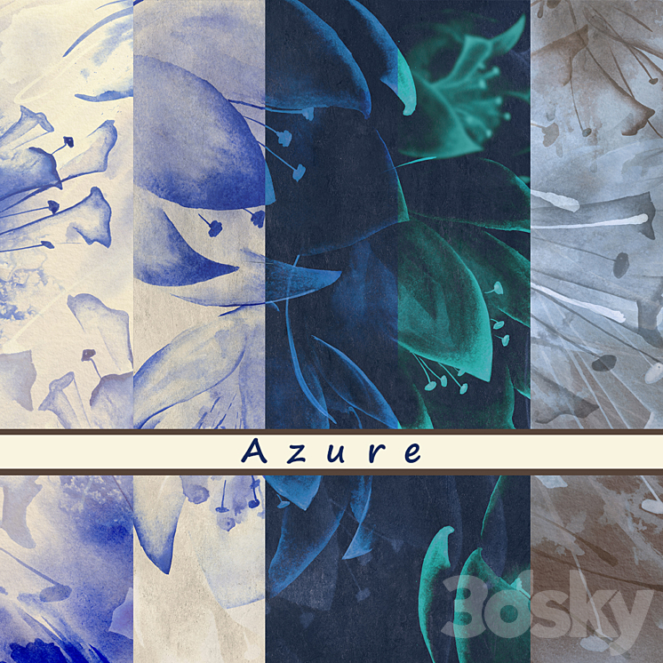 Azure Designer Wallpaper - Wall covering - 3D model