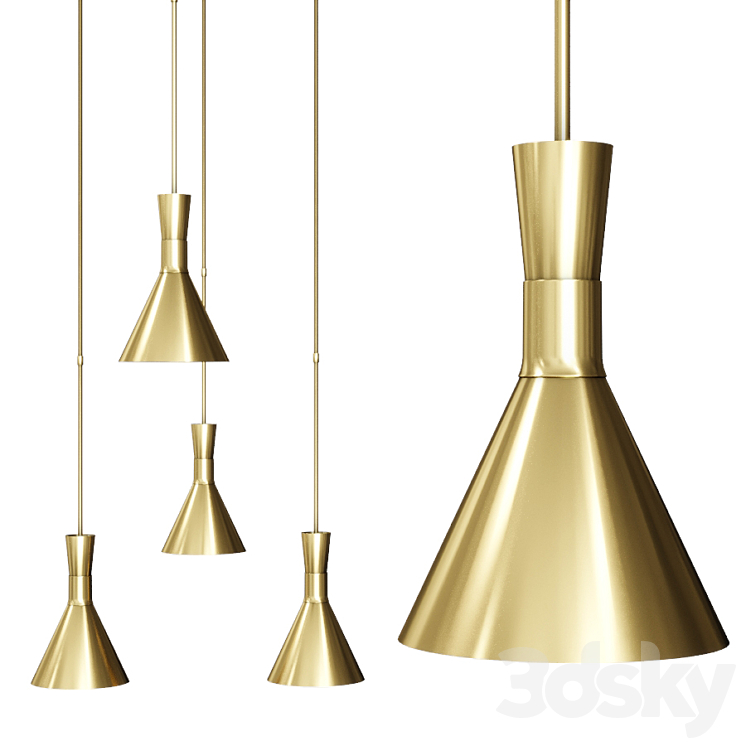 Liam Small Conical Pendant by STUDIO VC Brass - Pendant light - 3D model