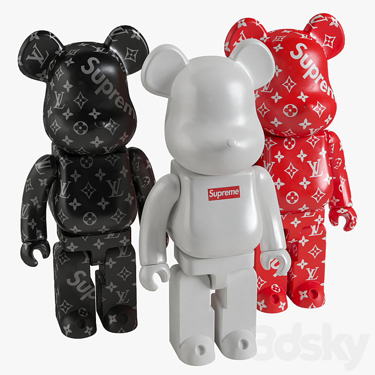 Bearbrick / Supreme / Set - Toy - 3D model