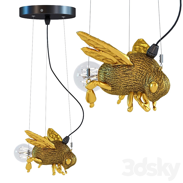 Pendant Lamp Animal Bee Gold - Pendant light - 3D model