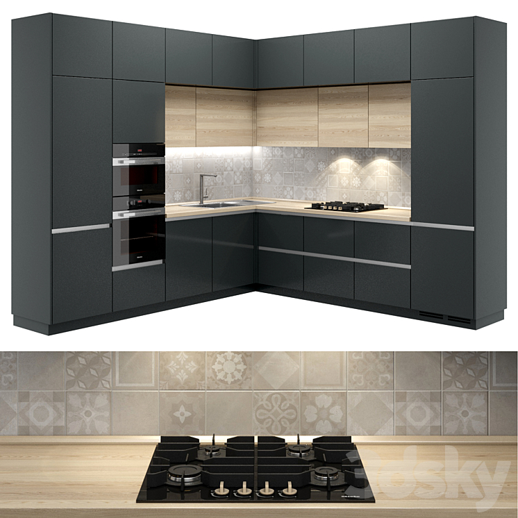 Corner Kitchen - Kitchen - 3D model