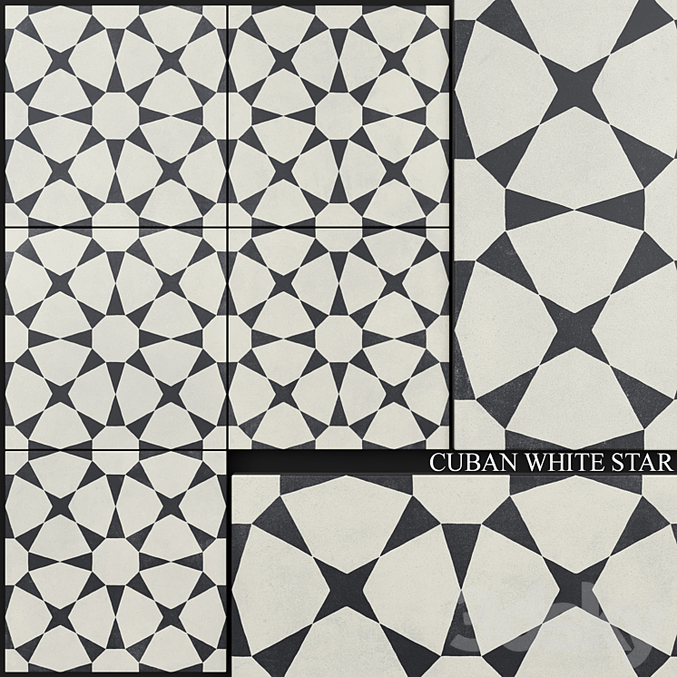 Peronda Cuban White Star - Tile - 3D model