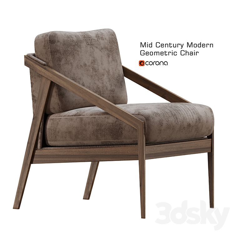 Mid Century Modern Geometric Chair - Arm chair - 3D model