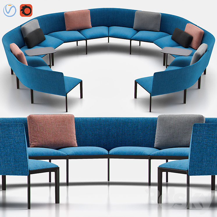 ADD ROUND Sectional Curved Sofa - Sofa - 3D model
