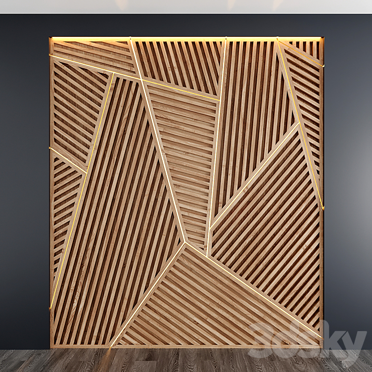 Wood panels - 3D panel - 3D model