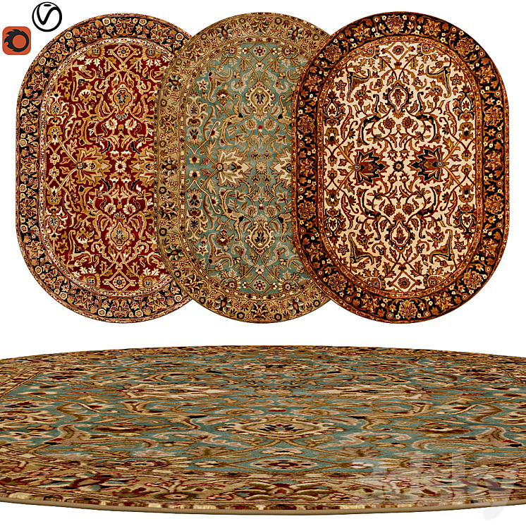 oval rugs | 44 - Carpets - 3D model