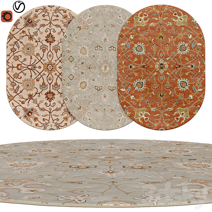 oval rugs | 46 - Carpets - 3D model