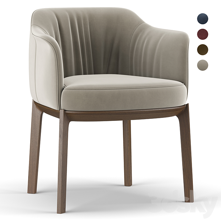 Archibald Dining Chair By Poltrona Frau - Chair - 3D model