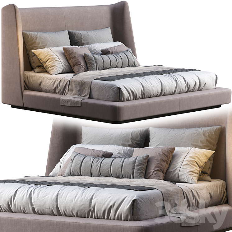 Bed Flexform Midnight - Bed - 3D model