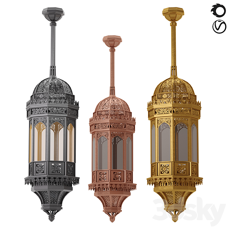 Islamic Arabian Ceiling Light - Pendant light - 3D model