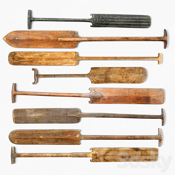 Boating oars from kerala - Other decorative objects - 3D model