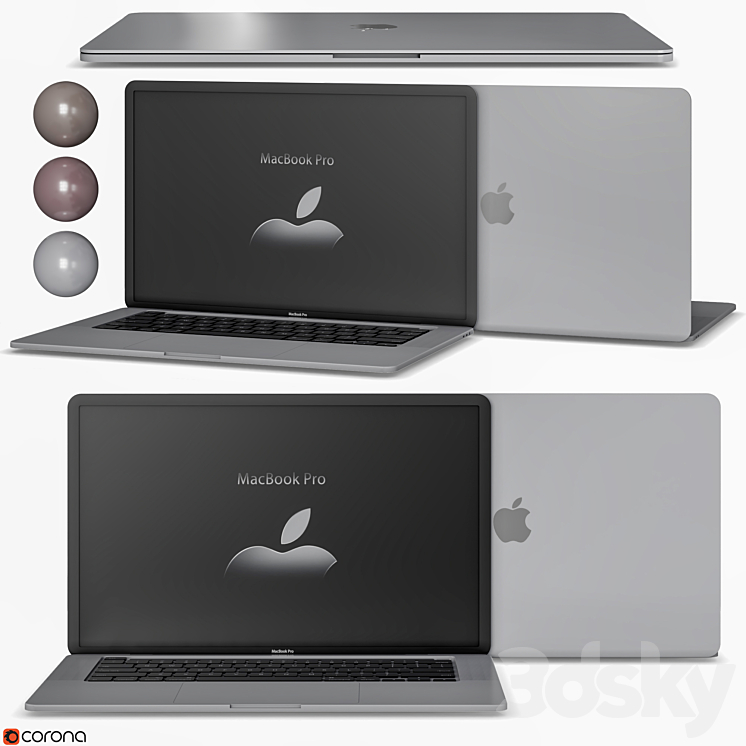 Mac Book Pro All Colors - PC & other electronics - 3D model