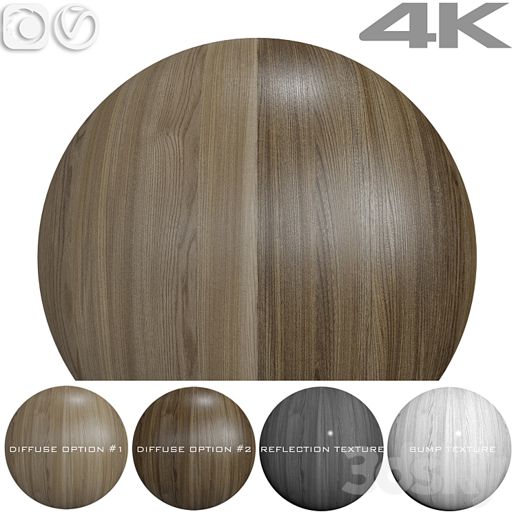 Seamless textures - ELM - Wood - 3D model