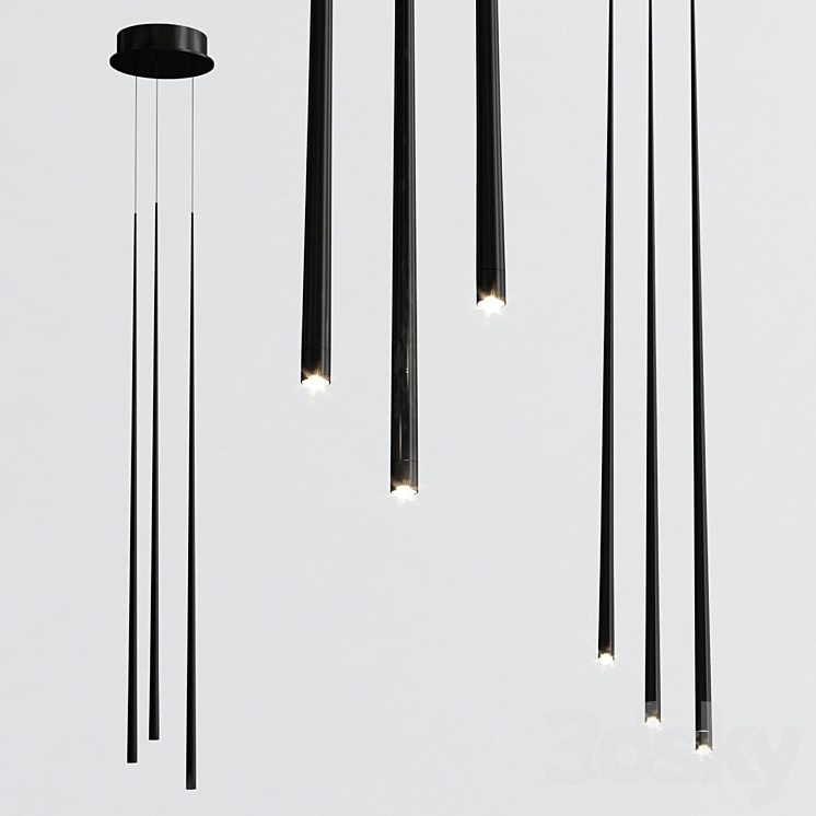 Vibia Slim 3 Black by Jordi Vilardell - Pendant light - 3D model