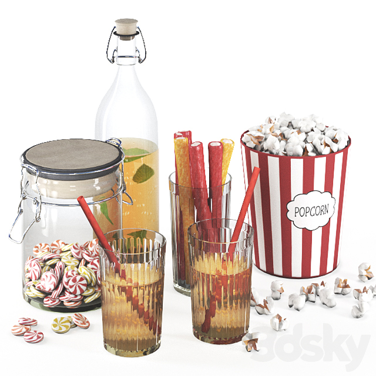 Popcorn IKEA Set - Food and drinks - 3D model