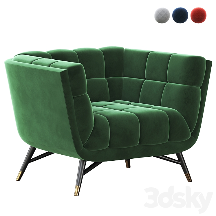 Adept Performance Velvet Armchair - Arm chair - 3D model