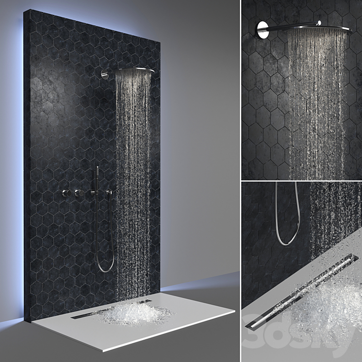 shower + Faucet 02 - Shower - 3D model