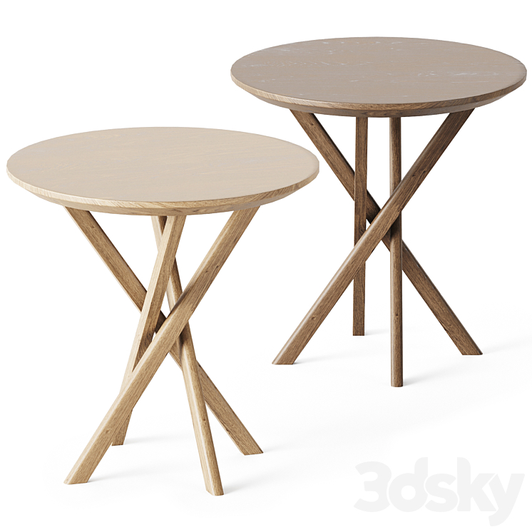 Oak Mikado Side Table by Ethnicraft - Table - 3D model