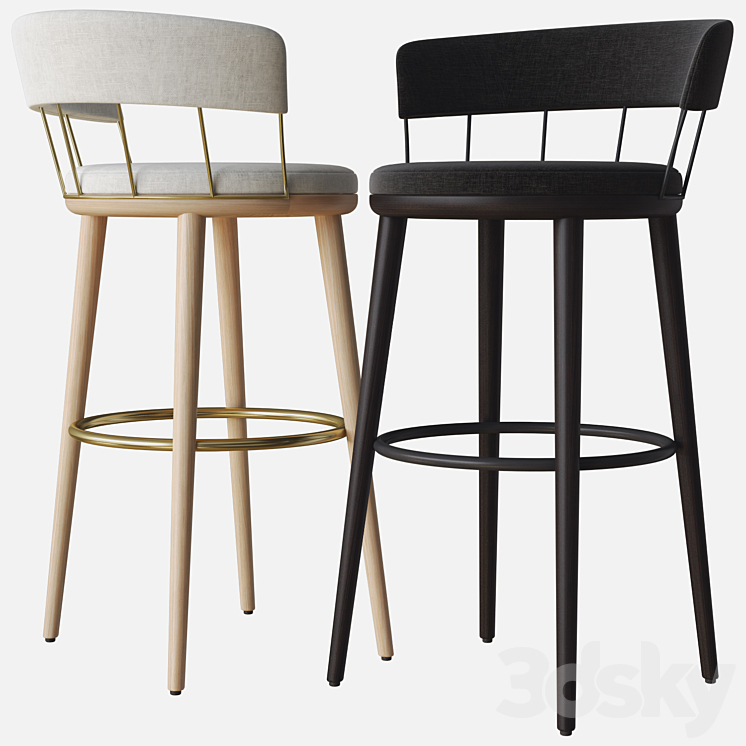 meru l bar stool parla - Chair - 3D model