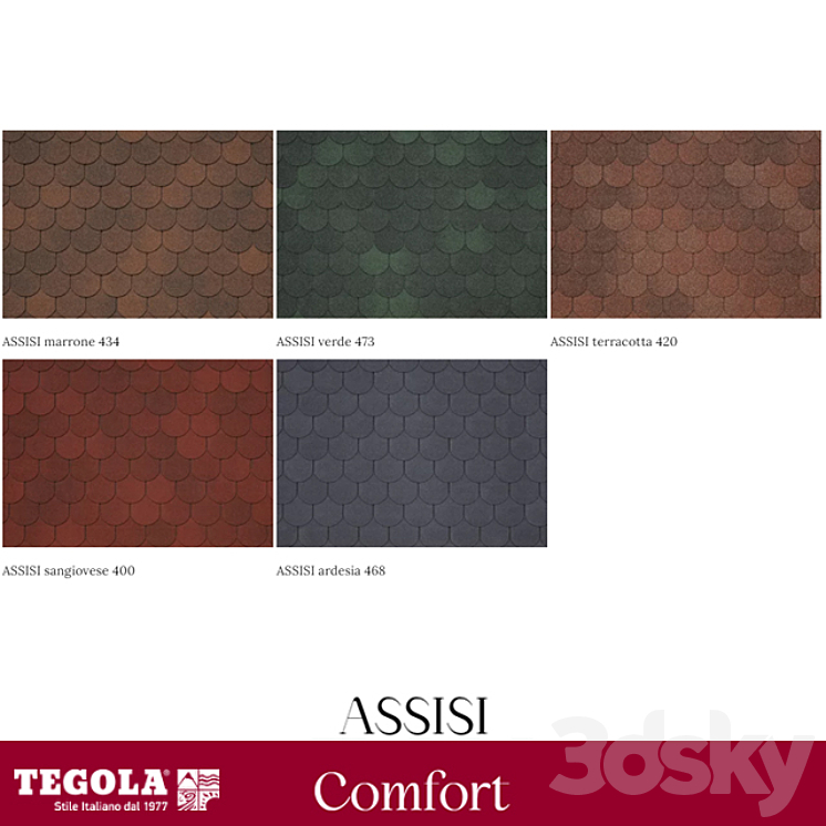 OM Seamless texture of TEGOLA shingles. COMFORT category. ASSISI ...
