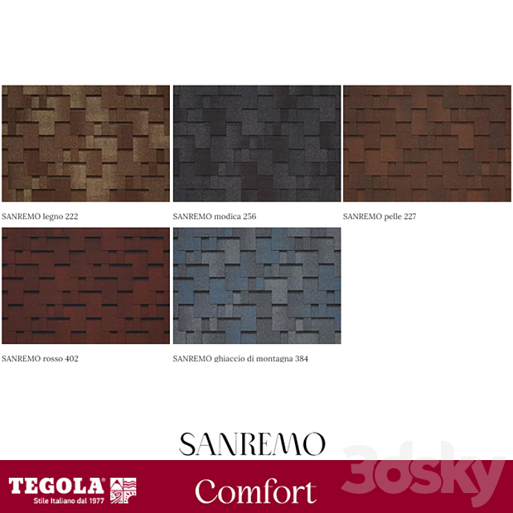 OM Seamless texture of TEGOLA shingles. COMFORT category. SANREMO ...