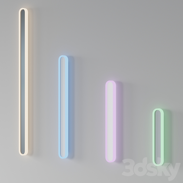 Nordic Long Line Lamp - Wall light - 3D model