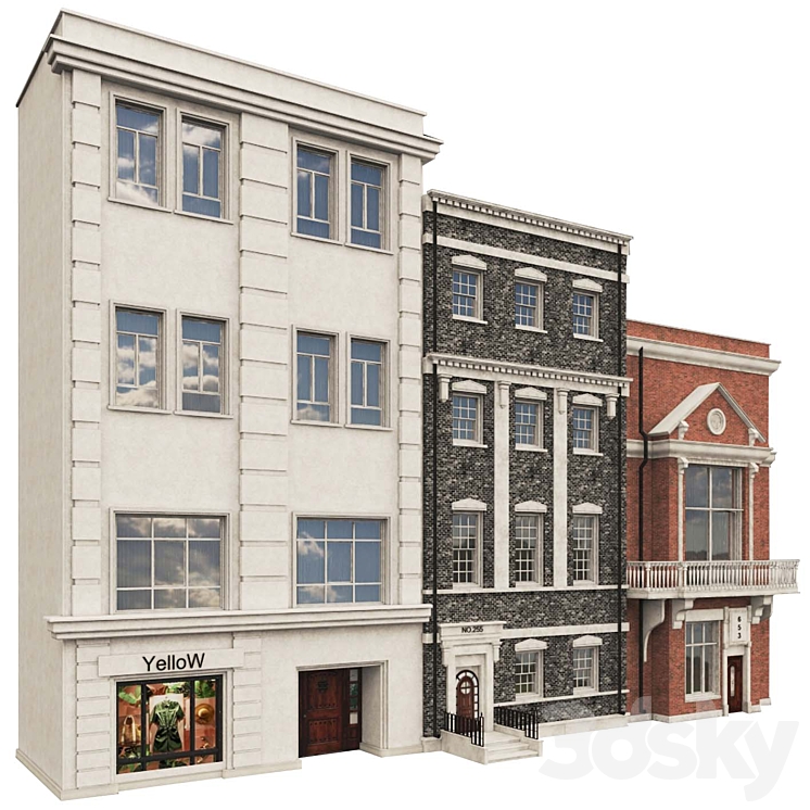 faced for background vol.A1 - Building - 3D model