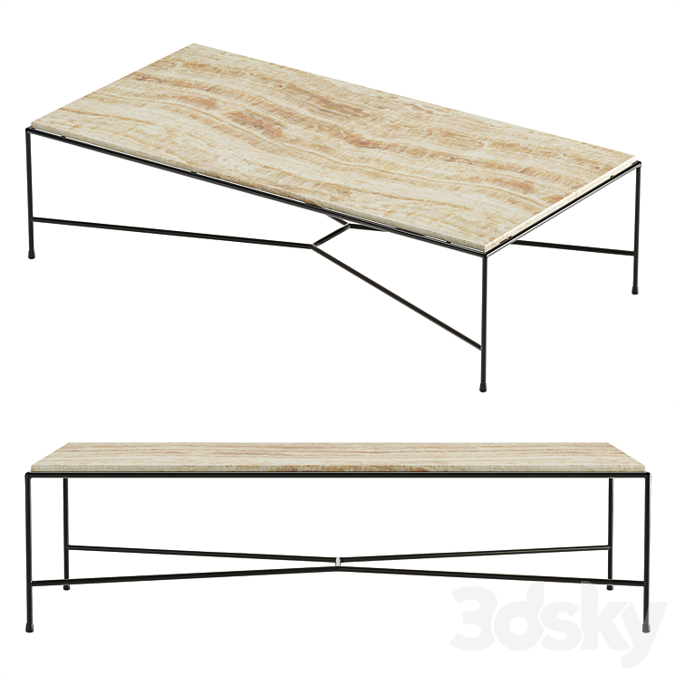 CB2 Pavilion Travertine Coffee Table Model 6511 - Table - 3D model