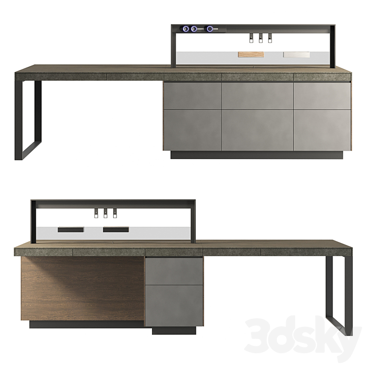 Italian kitchen island Valcucine Genius Loci - Kitchen - 3D model