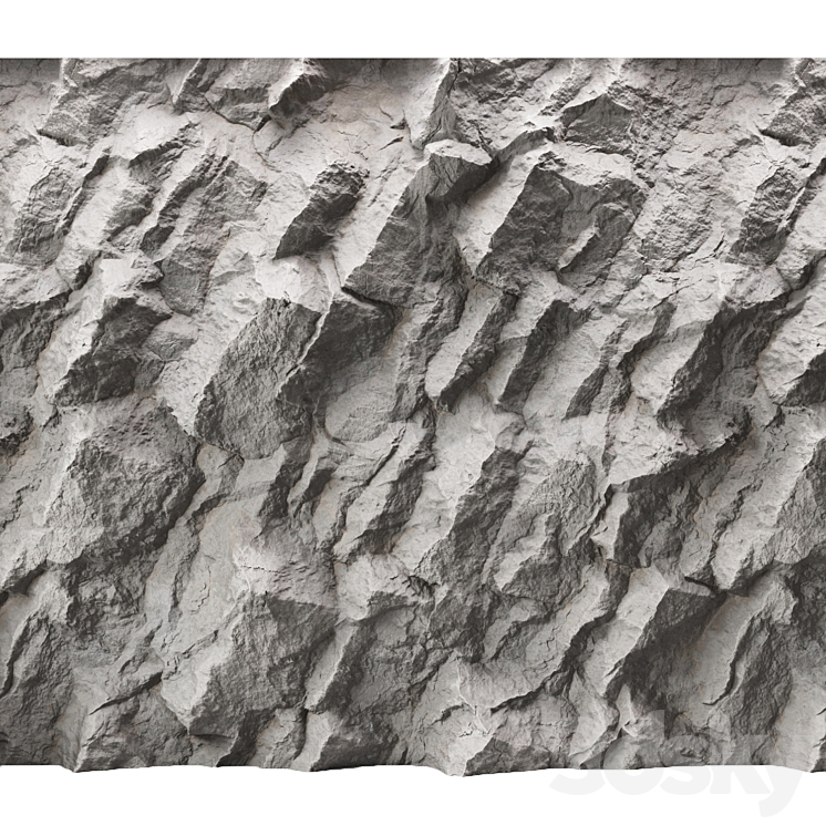 Rock cliff wall №37 - Stone - 3D model