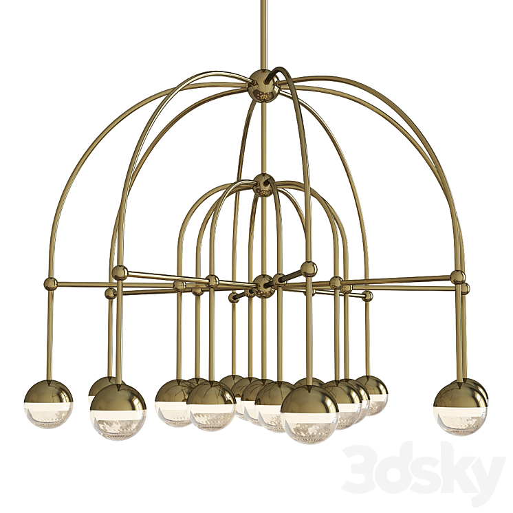 Boca led large chandelier - Pendant light - 3D model