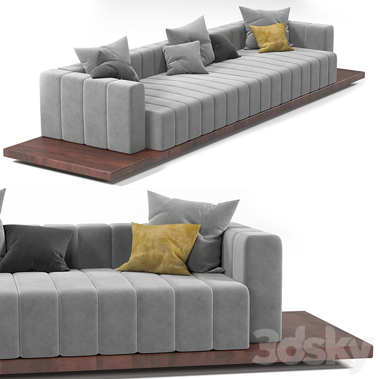 Freeman model three-seater sofa - Sofa - 3D model