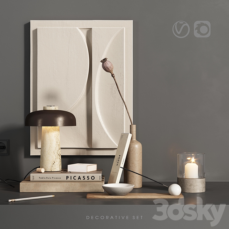 Decorative set plaster panel - Decorative set - 3D model