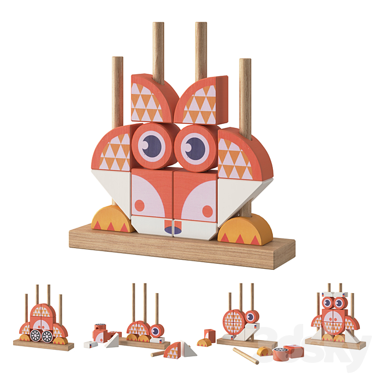 Fox Blocks Set - Toy - 3D model