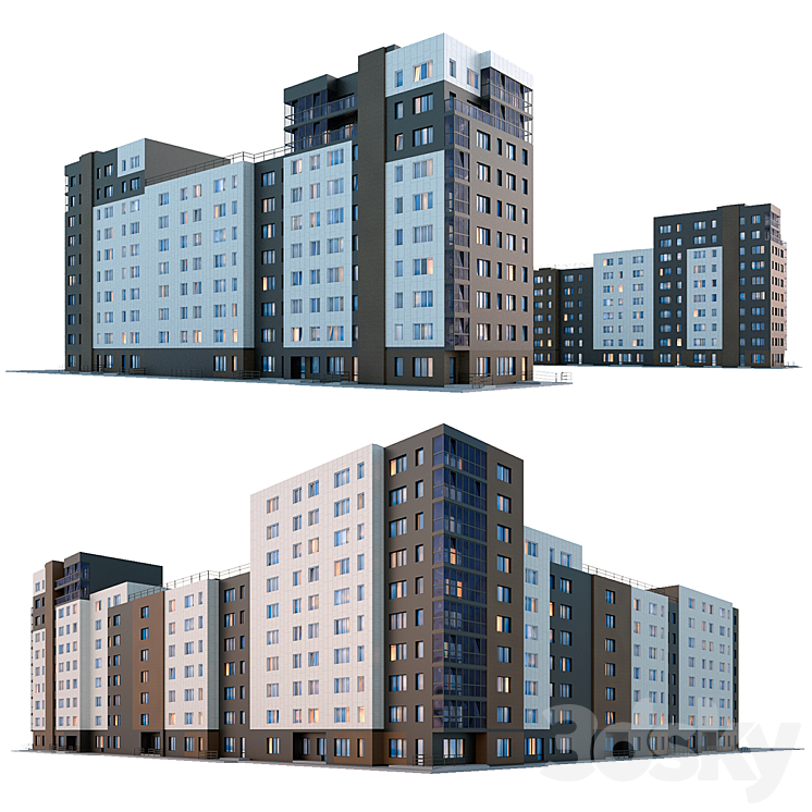Multi-storey residential complex - Building - 3D model