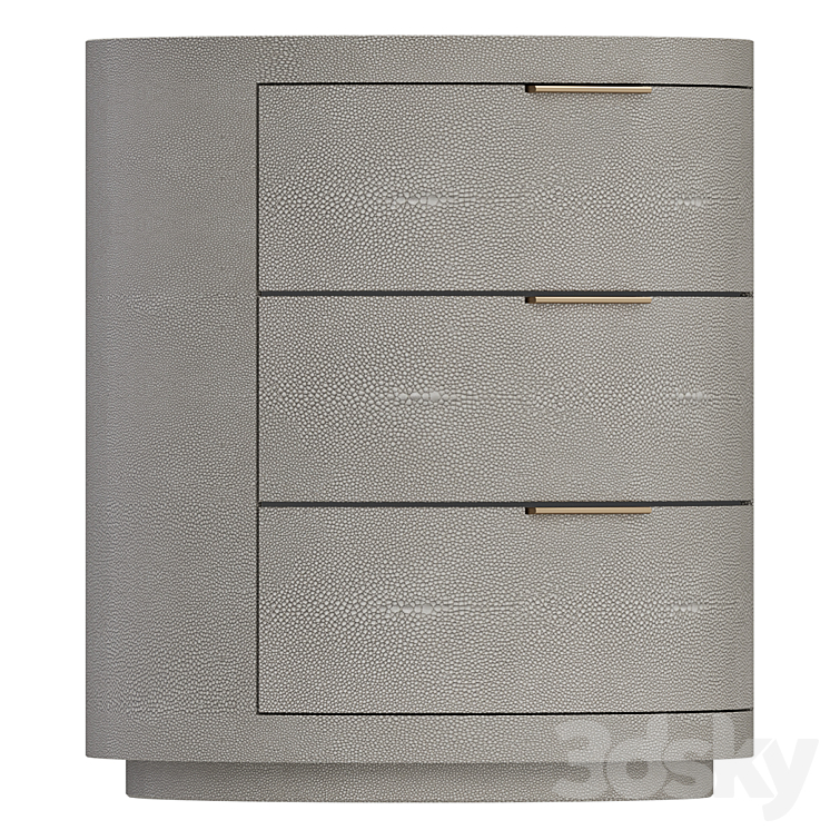HR CLIO SHAGREEN 3-DRAWER ROUND NIGHTSTAND - Sideboard & Chest of ...