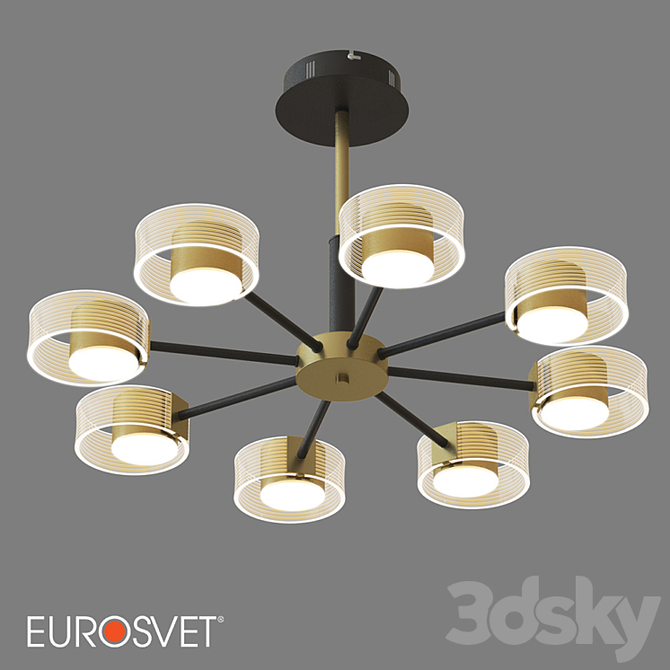 OM Ceiling lamp Eurosvet 90244/8 black / gold JET - Pendant light - 3D ...