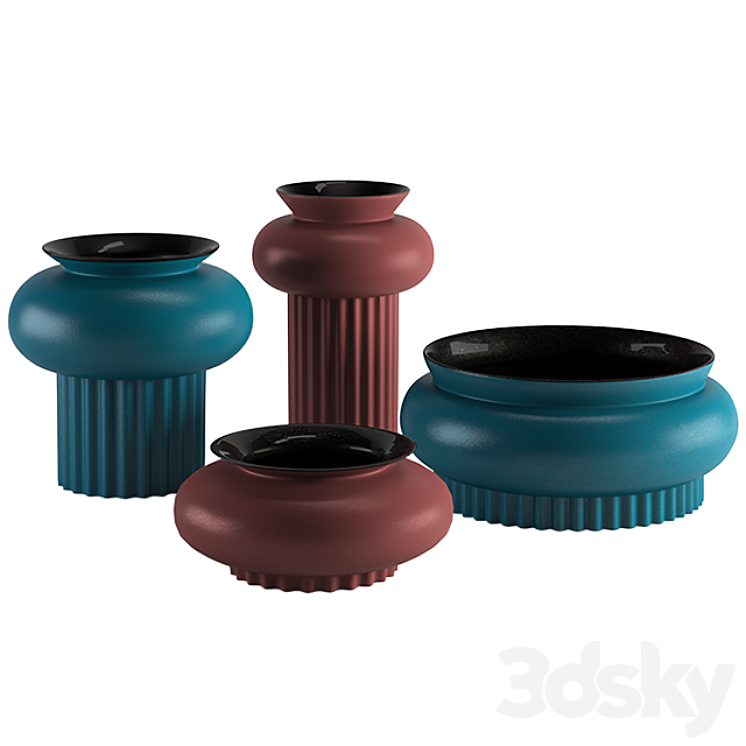 Colored Ceramic Vase By Calligaris - Vase - 3D model