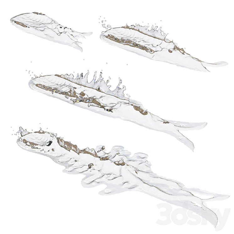 tire water splash set 2 - Environment elements - 3D model