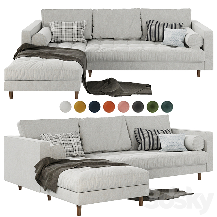 MADE Scott 4 seater corner sofa in 8 colors - Sofa - 3D model