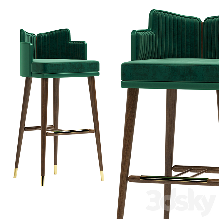 Mezzo Collection - Ervin bar chair - Chair - 3D model